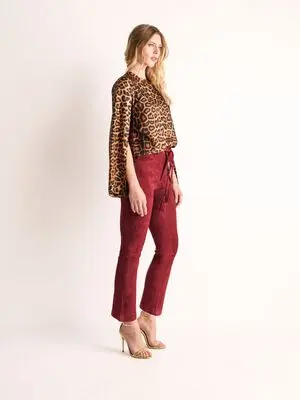 PAULA Acorus Junglito Print Silk Blouse