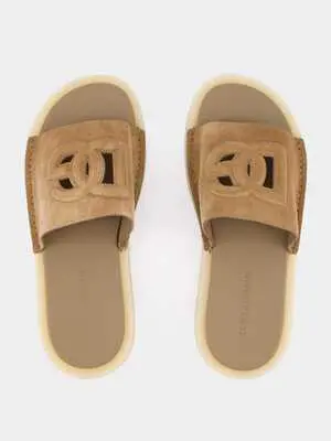 Dolce & Gabbana Dg Logo Suede Sliders