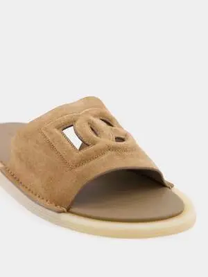 Dolce & Gabbana Dg Logo Suede Sliders