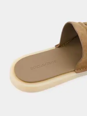 Dolce & Gabbana Dg Logo Suede Sliders