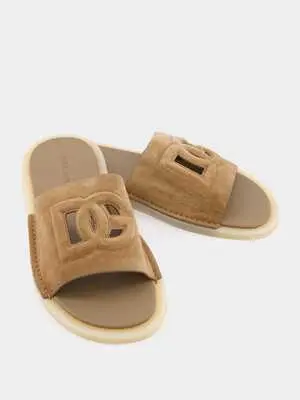 Dolce & Gabbana Dg Logo Suede Sliders