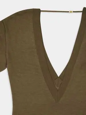 Saint Laurent V-neck Bodysuit - Brown