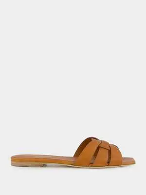 Saint Laurent Tribute Flat Sandals - Brown