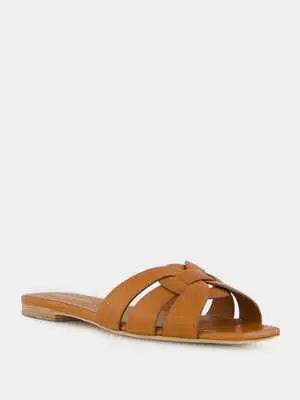 Saint Laurent Tribute Flat Sandals - Brown