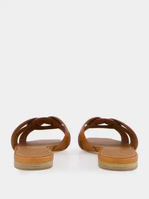 Saint Laurent Tribute Flat Sandals - Brown