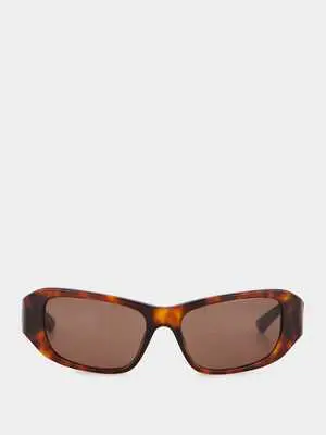 Balenciaga Havana Rectangle Sunglasses - Brown