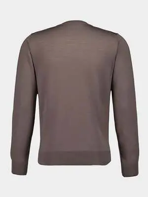 PIACENZA CASHMERE 1733 Virgin Wool Crew Neck Sweater - Brown