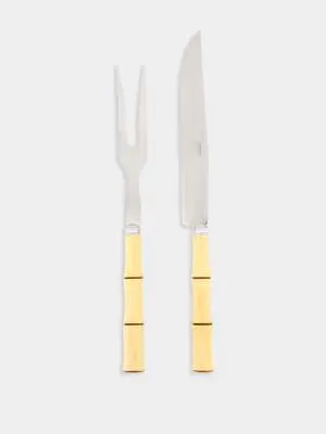 CAPDECO Byblos Bamboo Style Carving Set - Brown