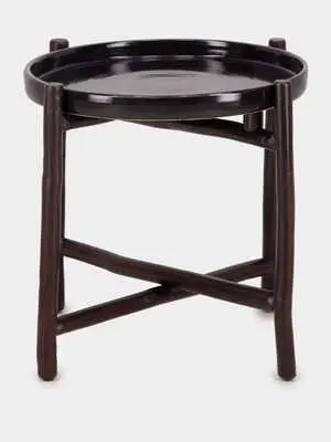 TINJA Mida Black Dark Wood Table - Brown