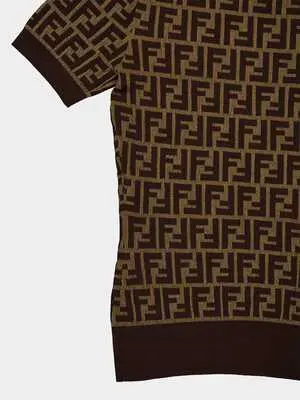 Fendi Ff Jacquard Cotton Jumper - Brown