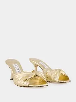 JIMMY CHOO Skye 70 Heels In Metallic Nappa - Gold