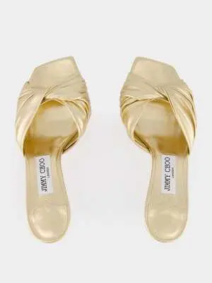 JIMMY CHOO Skye 70 Heels In Metallic Nappa - Gold