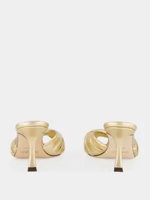 JIMMY CHOO Skye 70 Heels In Metallic Nappa - Gold