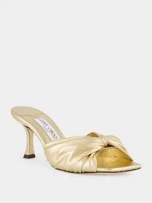 JIMMY CHOO Skye 70 Heels In Metallic Nappa - Gold