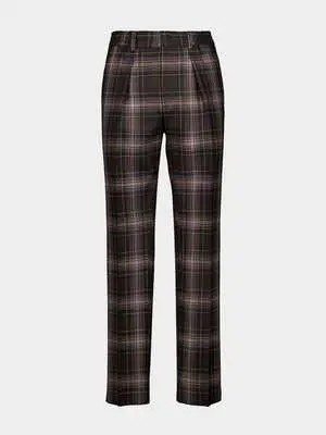 Fendi Tartan Wool Cigarette Trousers