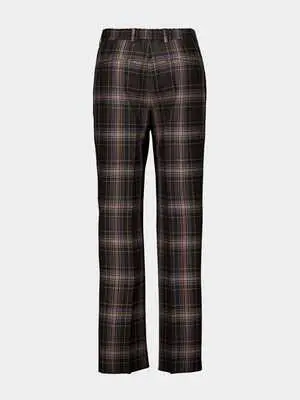 Fendi Tartan Wool Cigarette Trousers