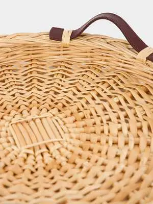 HOUSE OF CAPRICORN Vitória Wicker And Leather Tray - Brown