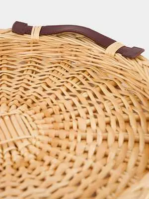 HOUSE OF CAPRICORN Vitória Wicker And Leather Tray - Brown