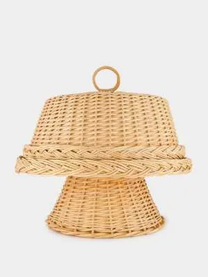 HOUSE OF CAPRICORN Handmade Vitória Wicker Cake Plate