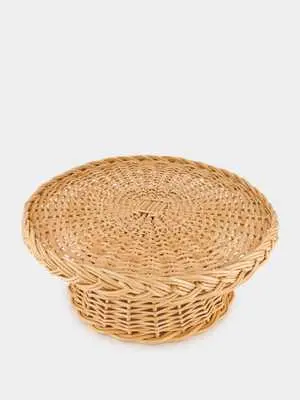 HOUSE OF CAPRICORN Handmade Vitória Wicker Cake Plate