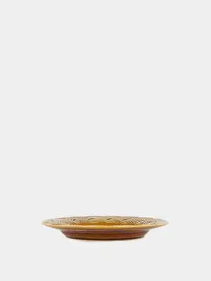 HOUSE OF CAPRICORN Vime Ceramic Dessert Plate By - Brown