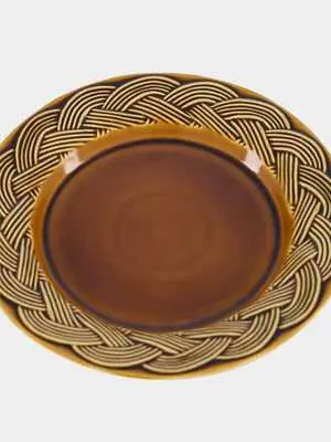 HOUSE OF CAPRICORN Vime Ceramic Dessert Plate By - Brown
