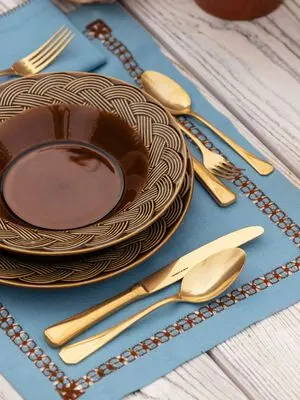 HOUSE OF CAPRICORN Vime Ceramic Dinner Plate By - Brown