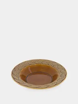 HOUSE OF CAPRICORN Vime Ceramic Soup Plate - Brown