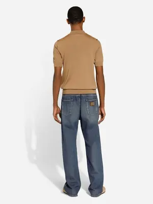 Dolce & Gabbana Camel Cashmere And Silk Polo-shirt
