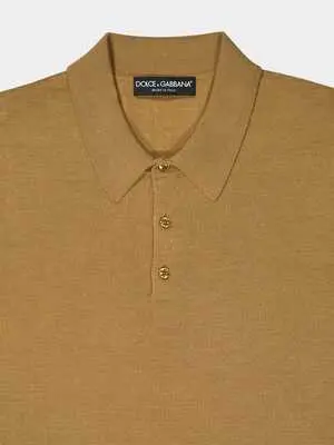 Dolce & Gabbana Camel Cashmere And Silk Polo-shirt