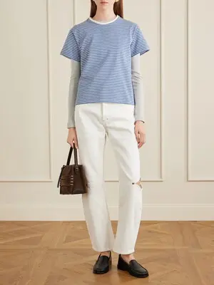 Still Here Striped Cotton-jersey T-shirt