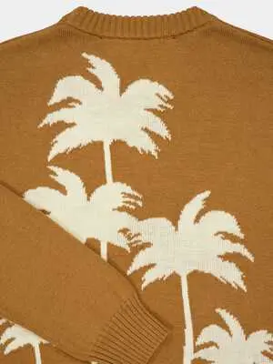 Palm Angels Palm Tree Intarsia Crewneck Jumper - Brown