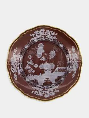 GINORI 1735 Oriente Italiano Castagna Flat Plate Brown