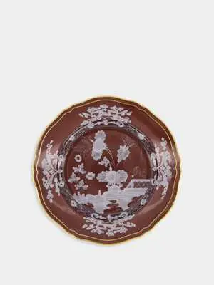 GINORI 1735 Oriente Italiano Castagna Dessert Plate Brown