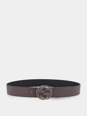Gucci Reversible Belt With Interlocking G Buckle Brown
