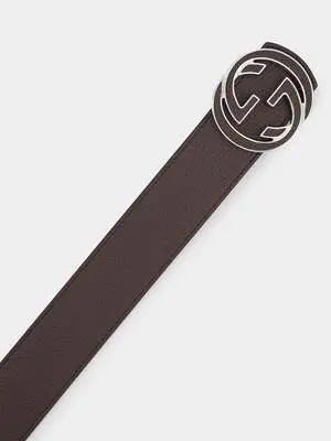 Gucci Reversible Belt With Interlocking G Buckle - Brown