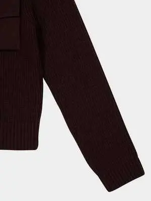 Givenchy Wool And Cashmere Cardigan With Fur Collar - Brown