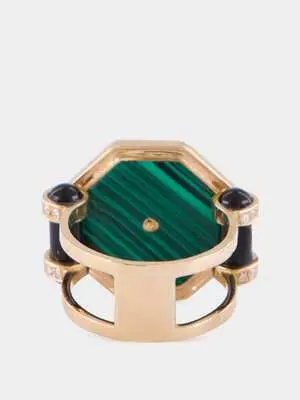 L'ATELIER NAWBAR Hexagon Amulet Cocktail Ring With Onyx