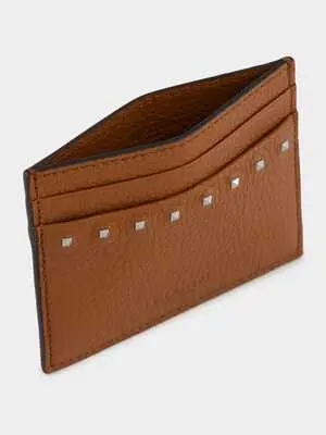 Valentino Garavani Saddle Rockstud Grainy Cardholder