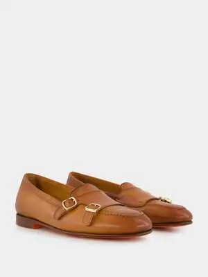 Santoni Monk Formal Loafers - Brown