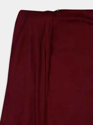 Saint Laurent Draped Wool Mini Dress - Burgundy