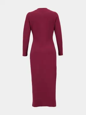 PAULA Eros Tubular Dress With Eyelets - Burgundy