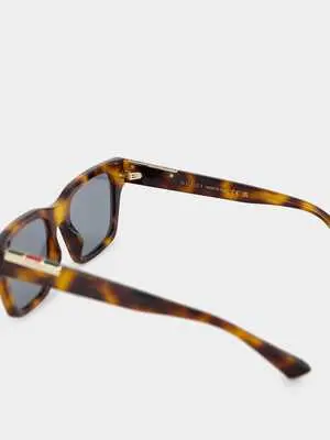 Gucci Rectangular Havana Sunglasses - Brown