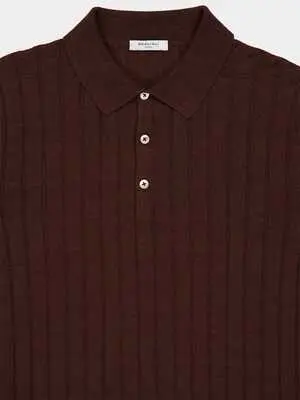 Boglioli Ribbed Linen-cotton Polo Shirt - Brown