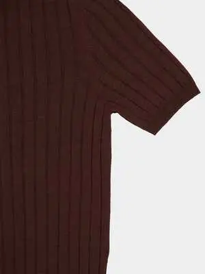 Boglioli Ribbed Linen-cotton Polo Shirt - Brown