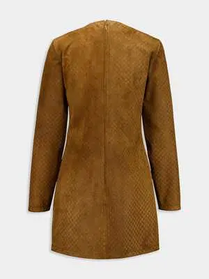 Gucci Gg Suede Dress With Horsebit Detail - Brown