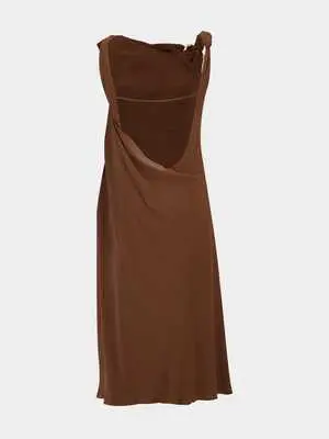 Gucci Draped Silk Midi Dress