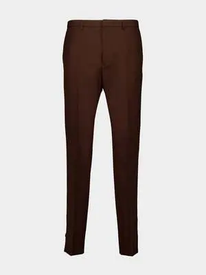 Gucci Embossed Wool Twill Trousers - Brown