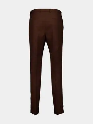 Gucci Embossed Wool Twill Trousers - Brown