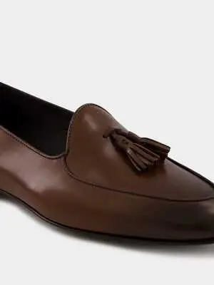 Manolo Blahnik Lennox Calf Leather Loafers - Brown